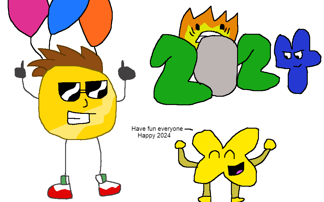 Good lucks guys, Happy 2024 and New Year For BFDI People | Fandom