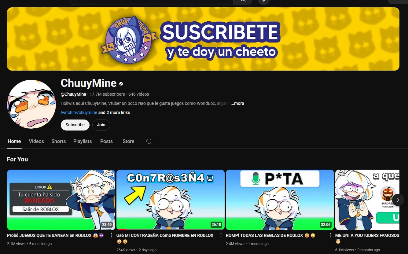 Im added ChuuyMine to the wiki, and YouTube celebrities. | Fandom
