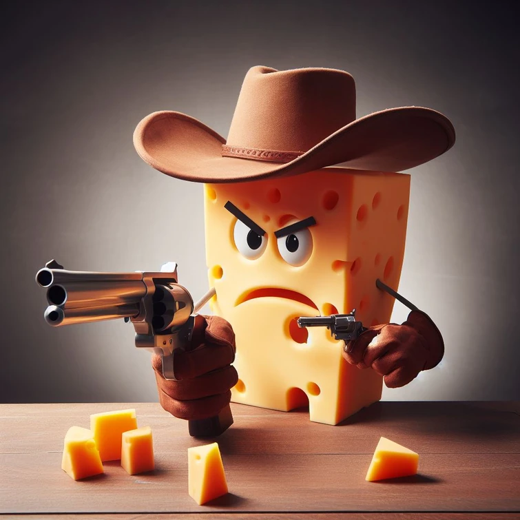 Funni cheese man with gun | Fandom