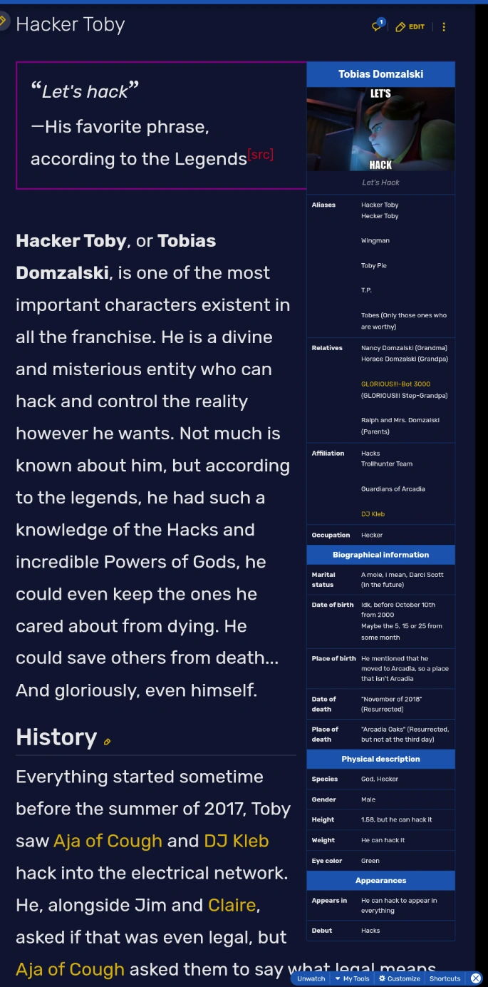Hacker Toby page was finally created | Fandom
