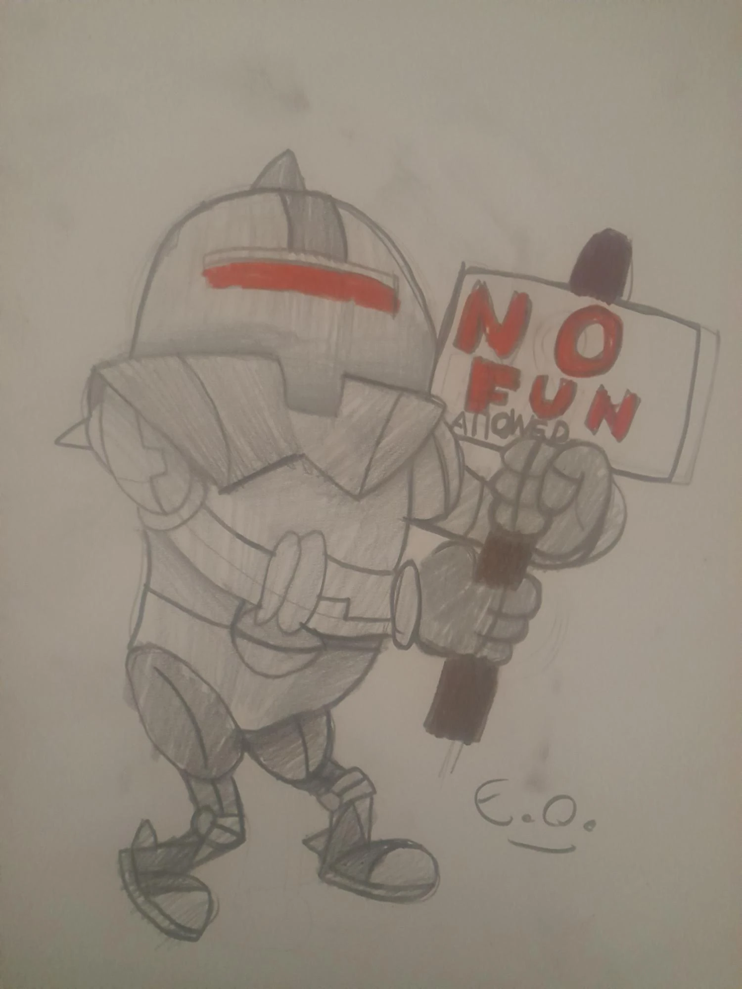 My penciled illustration of the No Fun Allowed SWATBot | Fandom