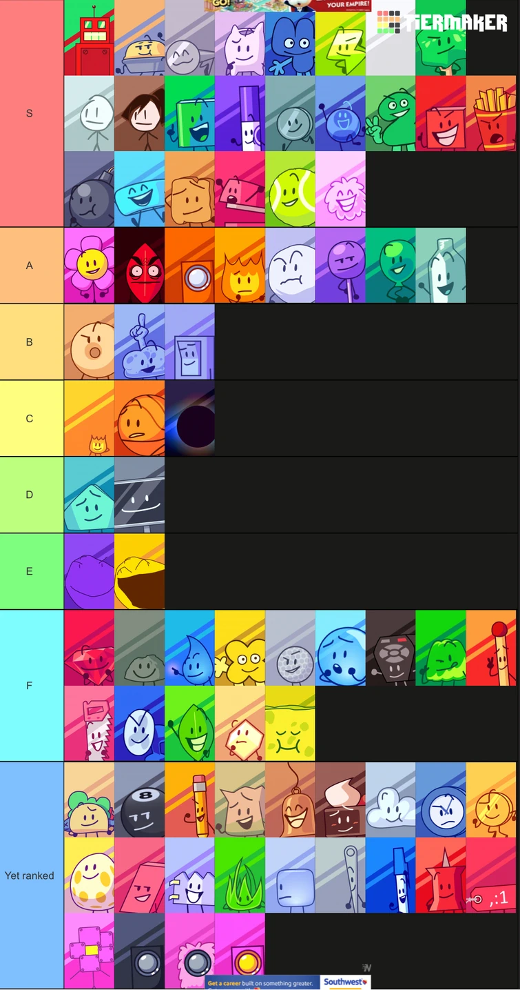 BFDI character tier list but you decide it | Fandom