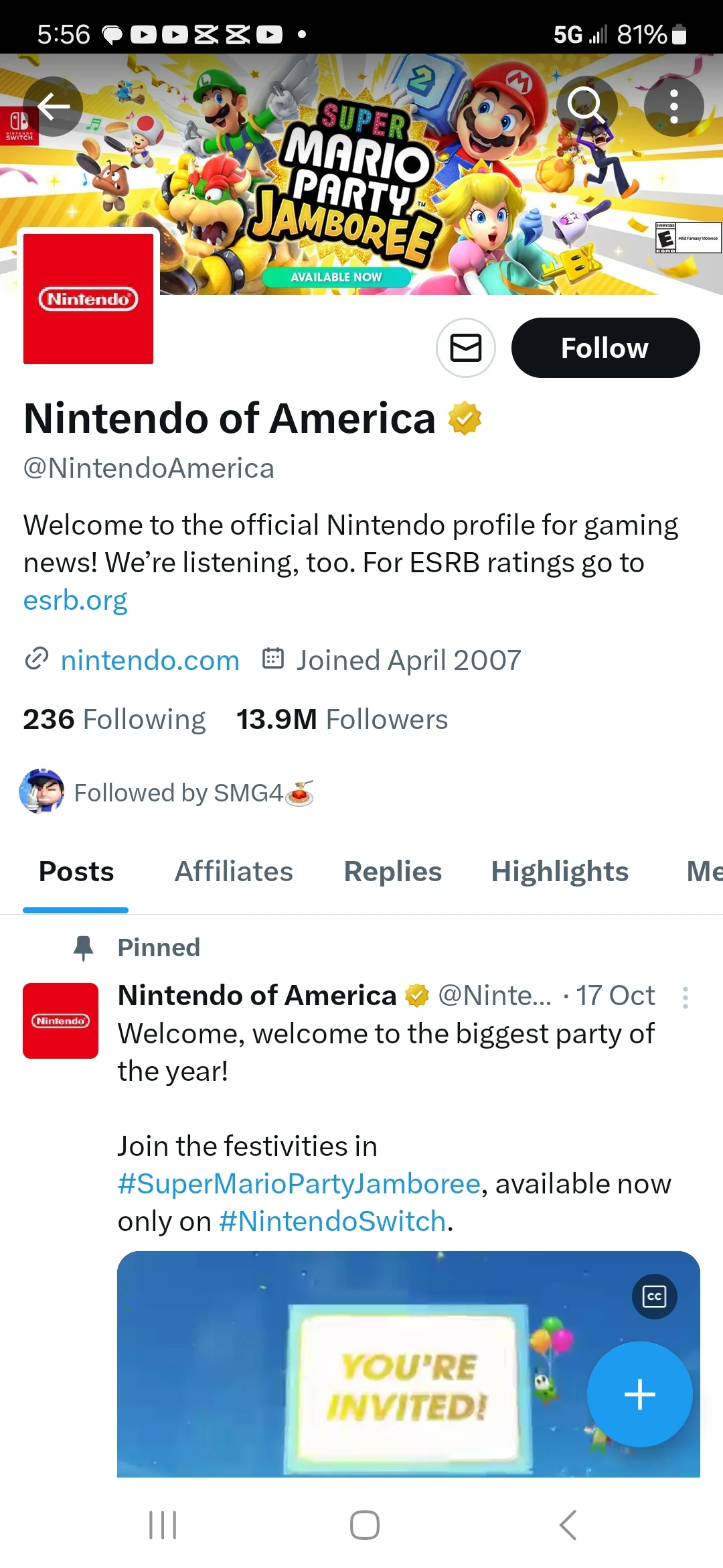 I was just gonna look at the Nintendo Twitter account and guess who ...
