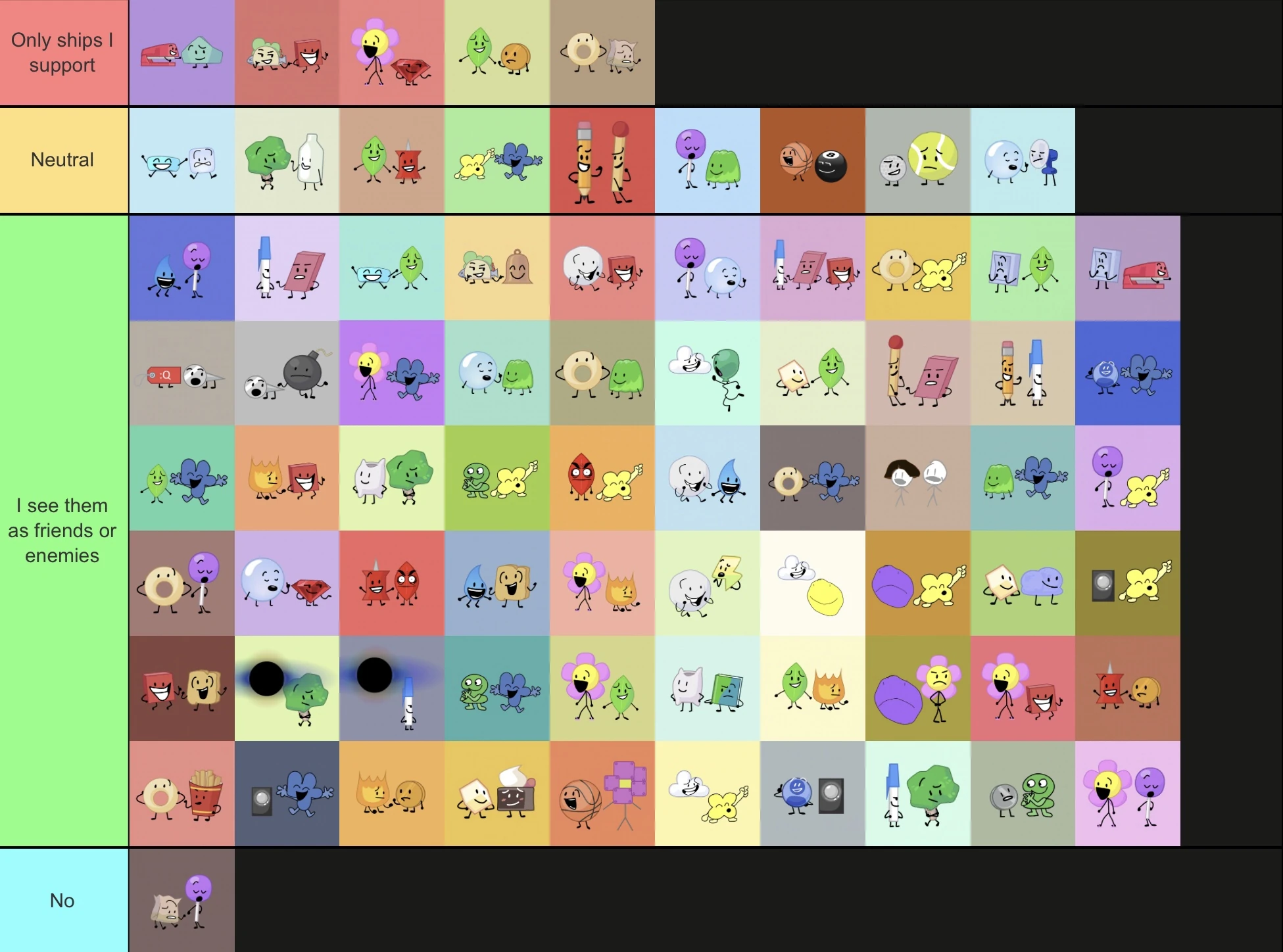 BFDI Ship tier list | Fandom