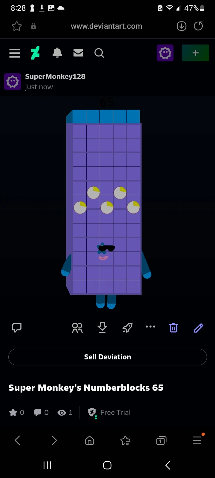 I put my fanmade 65 on DeviantArt. I also made my very first deviation ...