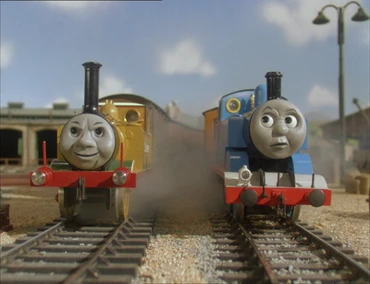 Which "Thomas is a jerk to newcomer recently saved from scrap, but ...