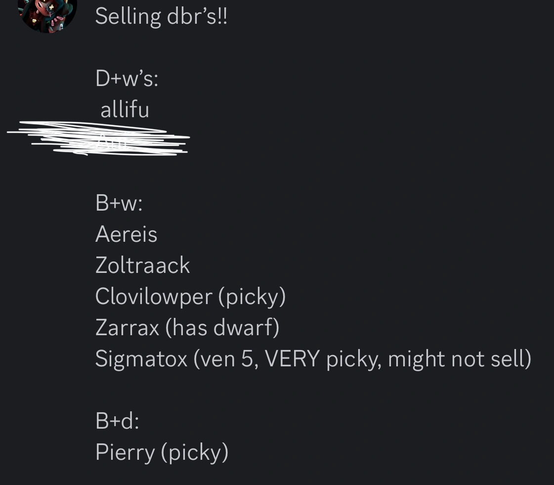 Selling stuff! And mut/trait hunting | Fandom