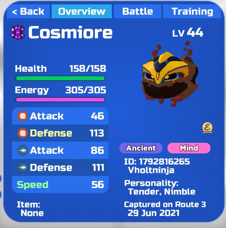 What is the best set and personality for an encased Cosmiore? | Fandom