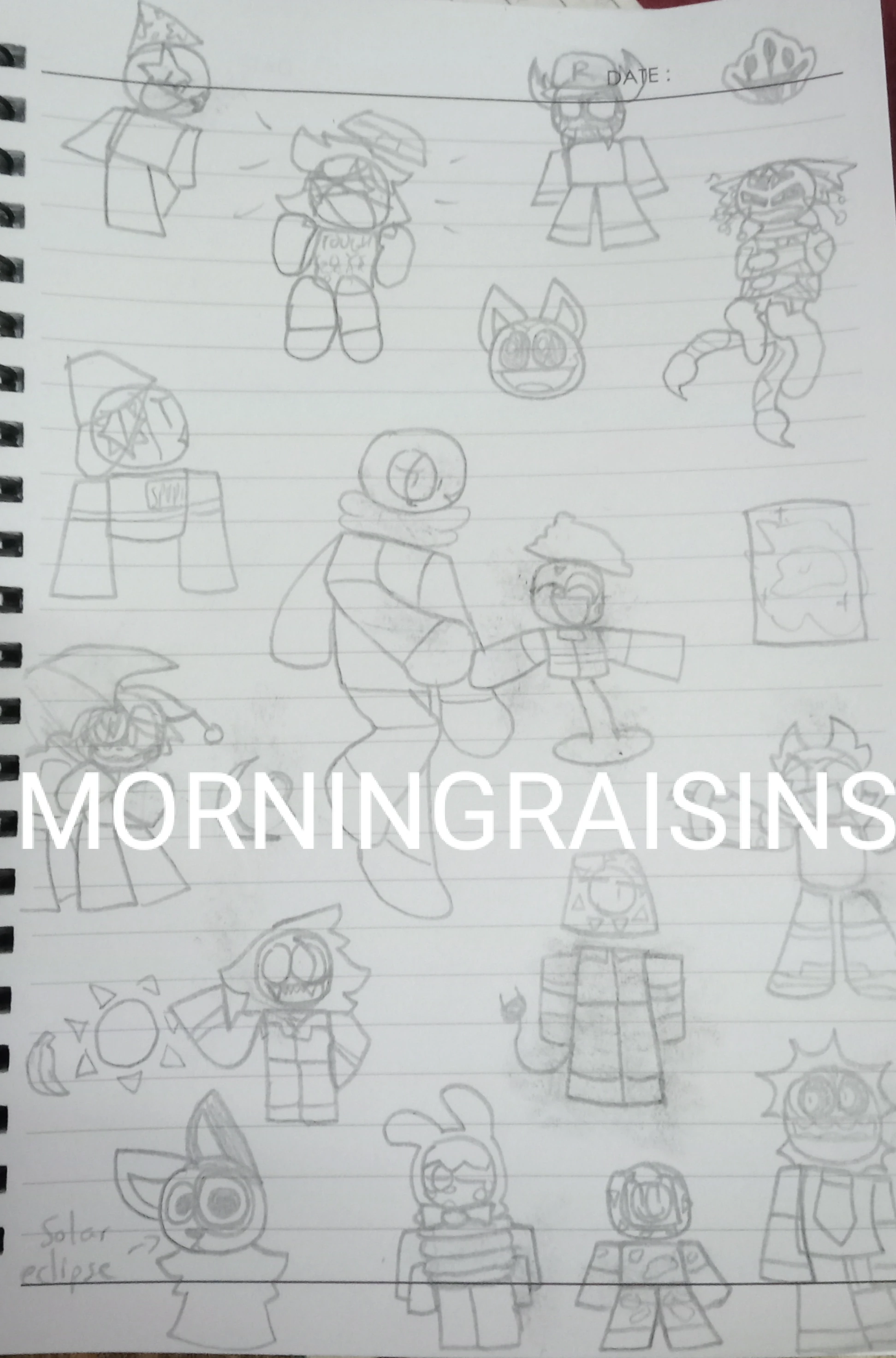 I filled 1 page in my drawing book with a Regretevator ' aesthetic ...