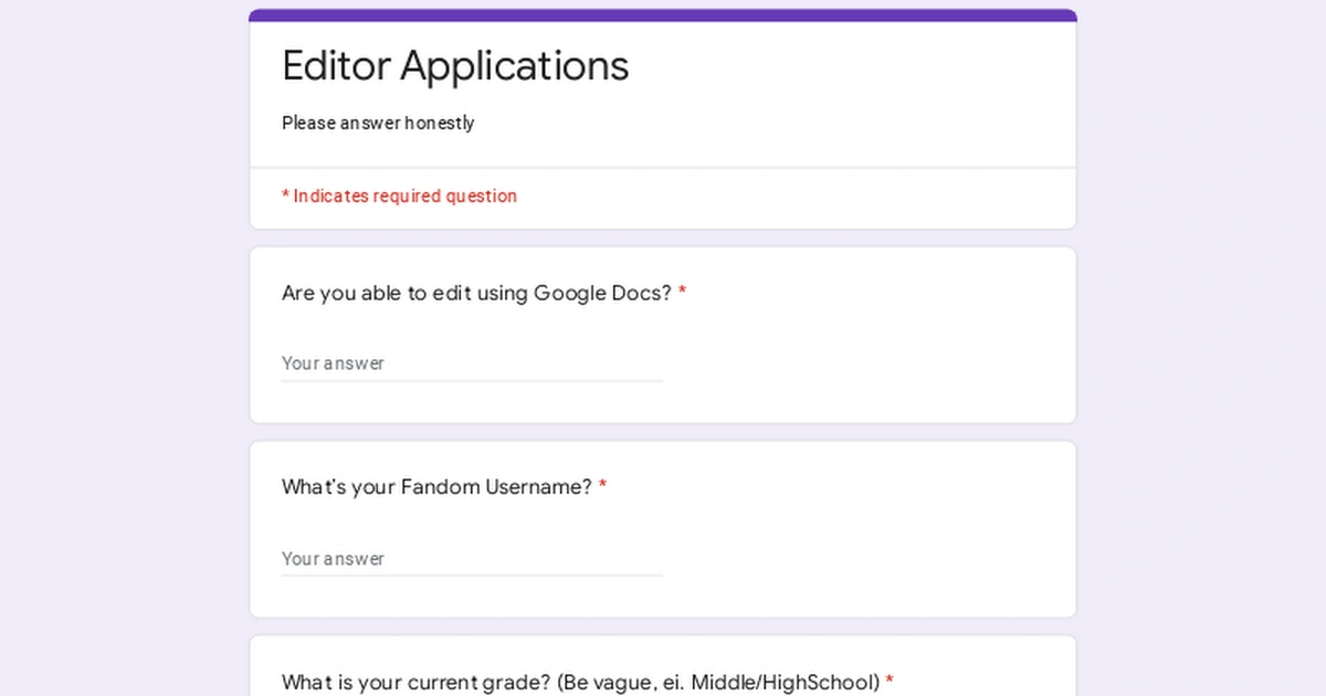 Editor Applications | Fandom