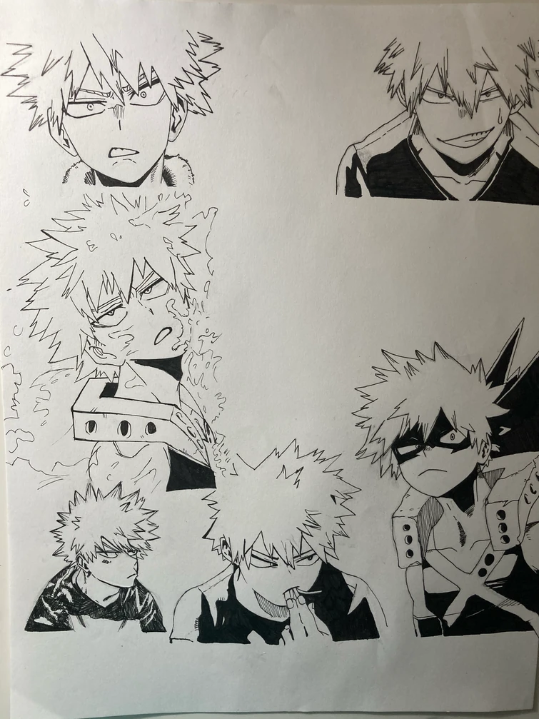 Day 6 of drawing Katsuki Bakugo until the page in completely full | Fandom