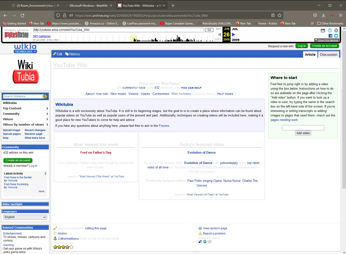 3 old screenshots of Wikitubia i made during exploration of retro ...