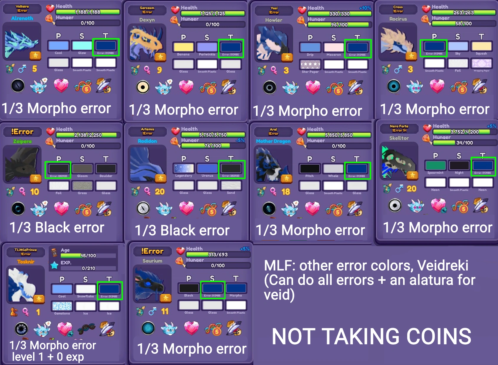 Looking at offers for some of my error colors | Fandom