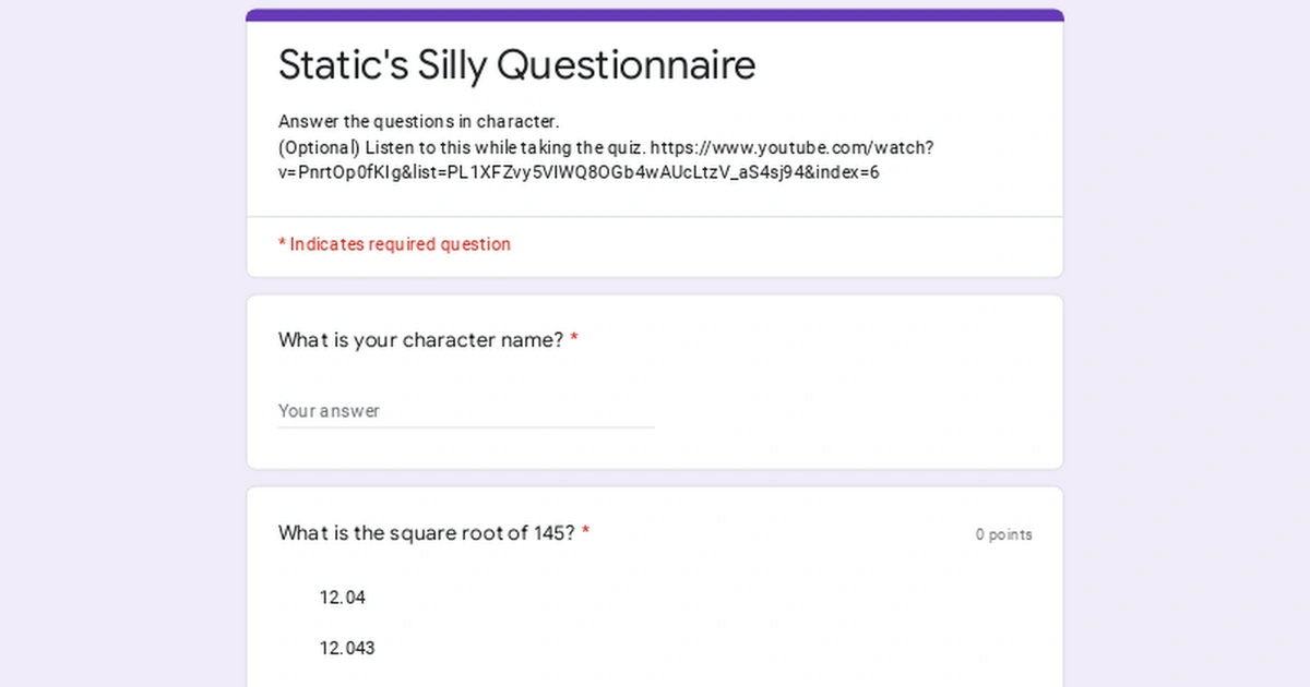 Static Battle 7: "Static's Silly Questionnaire Extraordinaire!" | Fandom