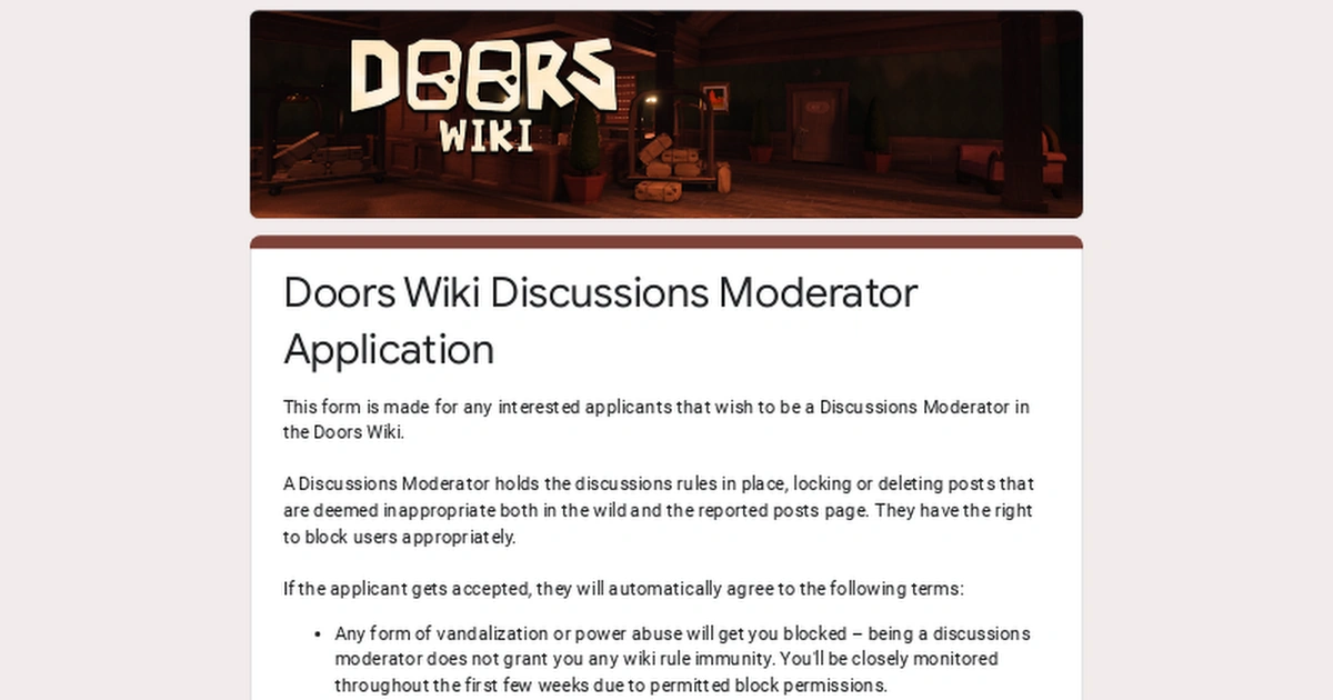 Reopening Discussion Moderator & Rollbacker Applications | Fandom