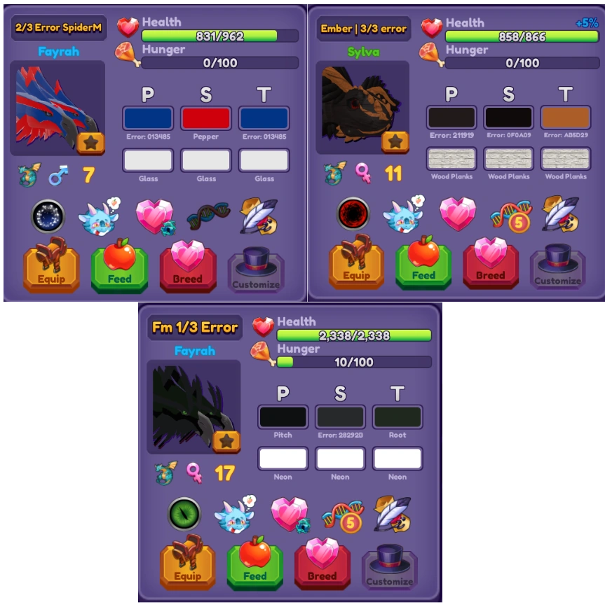 Seeing offers on pure 3/3 error sylva, 2/3 error fay and 1/3 error fay | Fandom