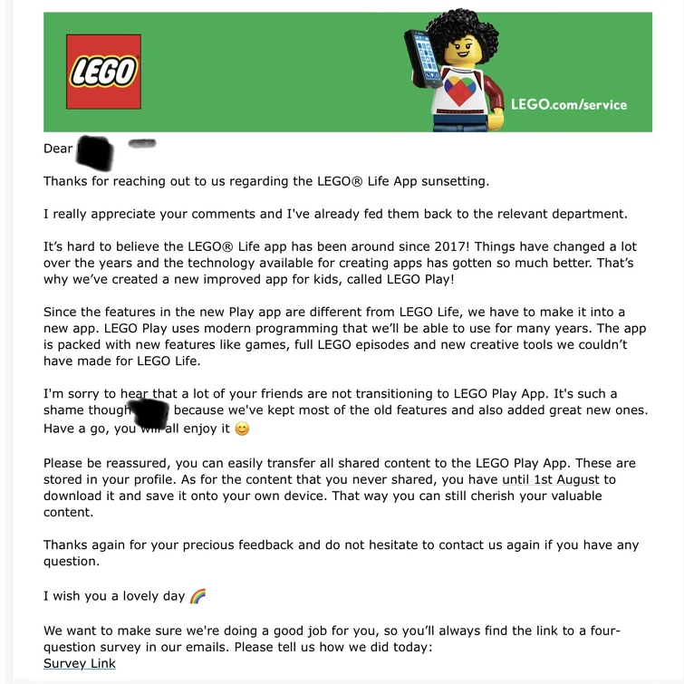 Got another reply from Lego | Fandom