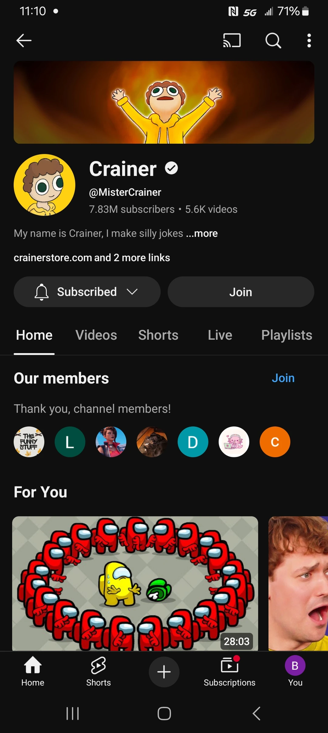 Crainer lost more subs | Fandom