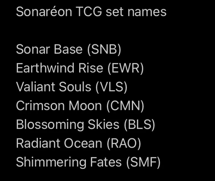 SONARIAN REGION FANS! Would y'all want us to make a non-profit TCG out ...