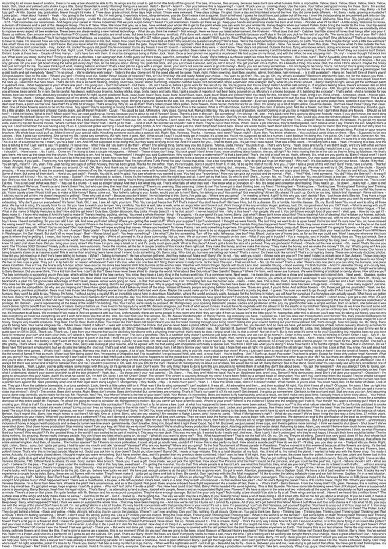 The whole Bee movie script | Fandom