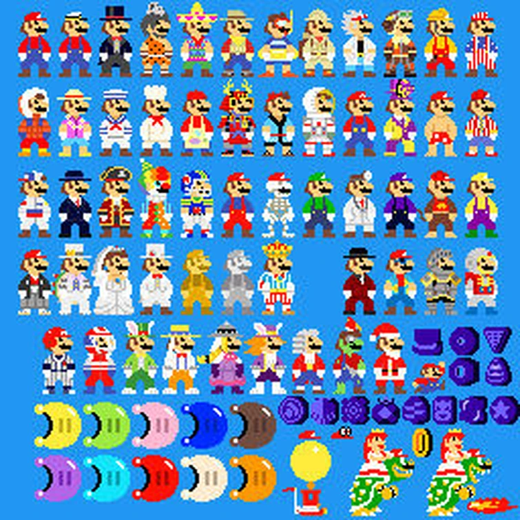 all costumes and coins from mario odyssey 2d sections | Fandom