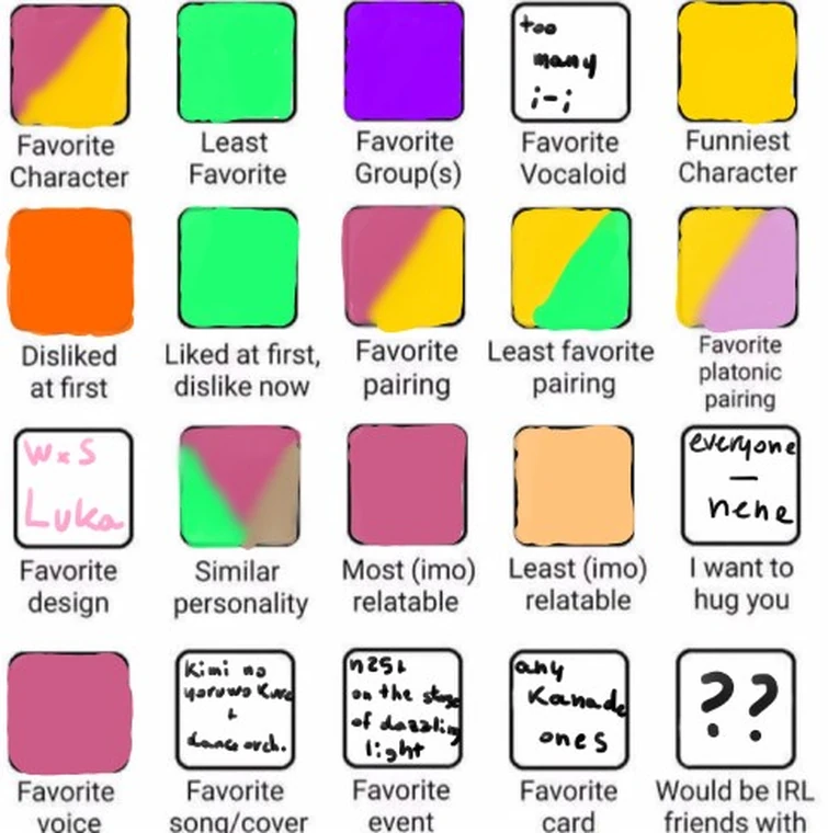 guess the characters by the color >:) | Fandom