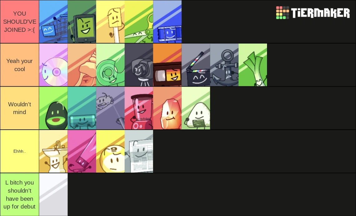 *yeets a tierlist of TPOT debuters at you and runs* | Fandom