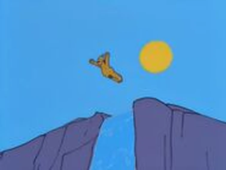 Homer (Adam) landing in waterfall instead of rocks after jumping off ...
