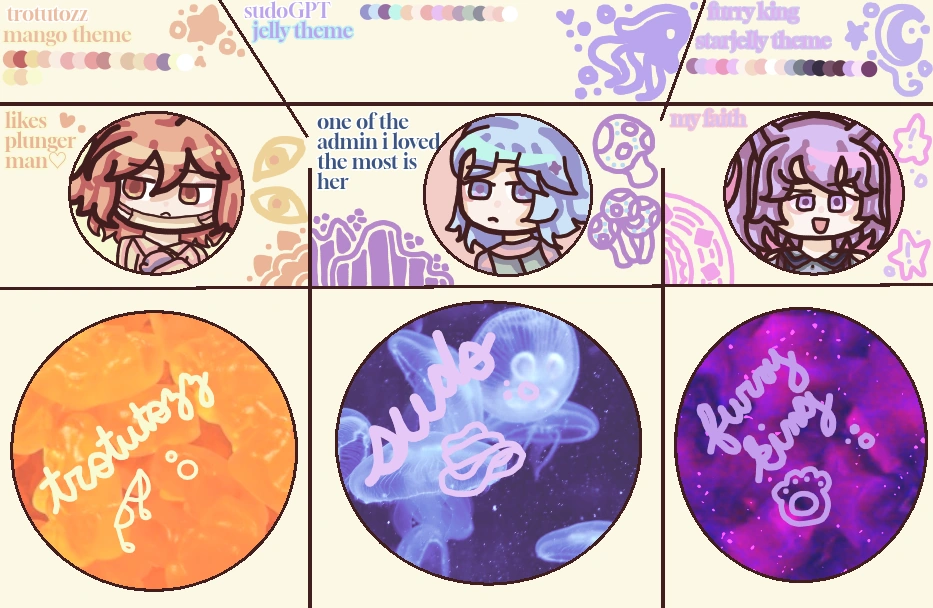 🧡💙💜the three users | Fandom