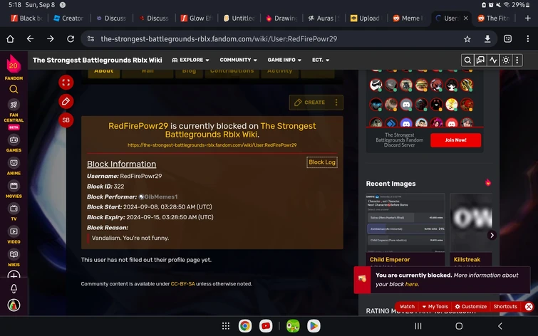 Just got banned off of the tsb wiki 👍 | Fandom