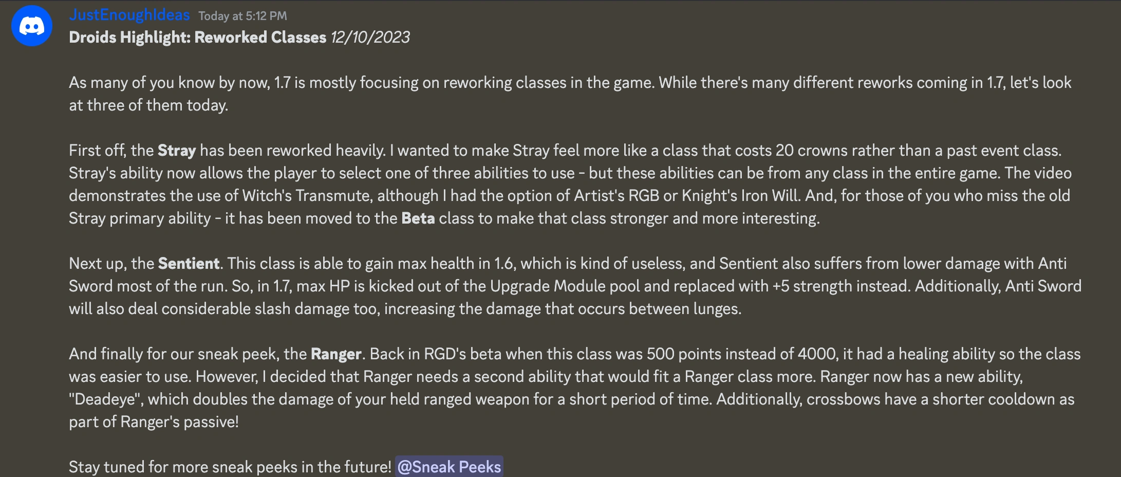 sneakypeaky but class rework | Fandom