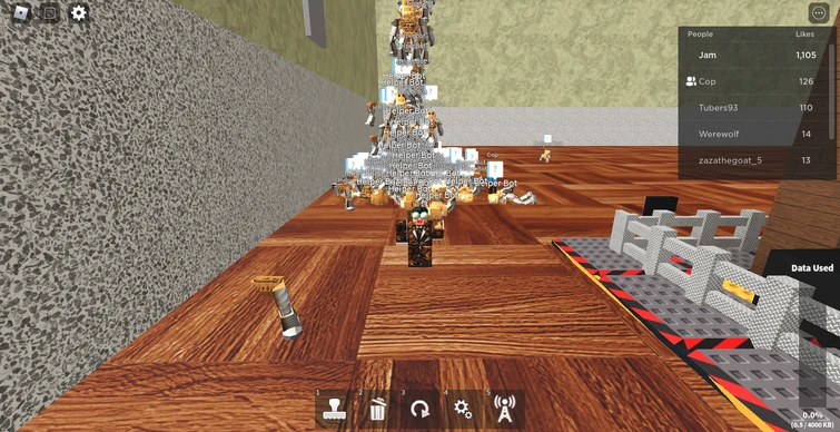 so i glitched helperbot and he spawned a ton of helperbots in welcome ...