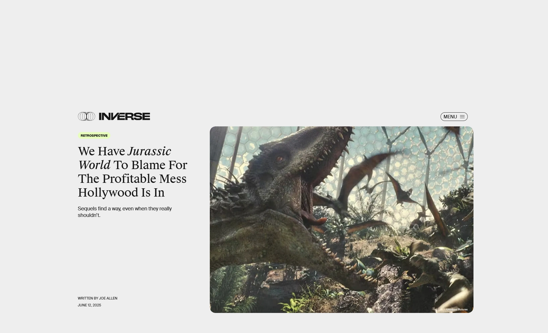 Jurassic World is Blamed for the Mess Hollywood is In! | Fandom