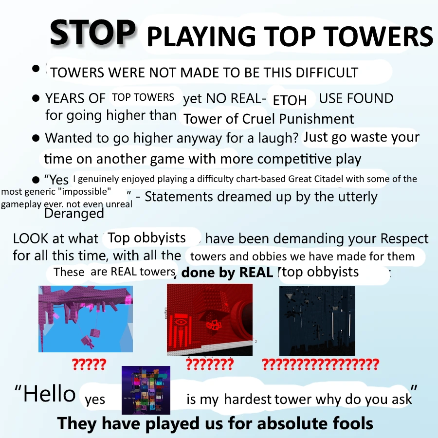 anti-top tower propaganda | Fandom