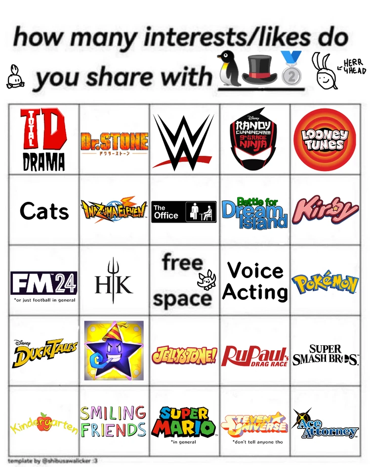 Interests bingo! | Fandom
