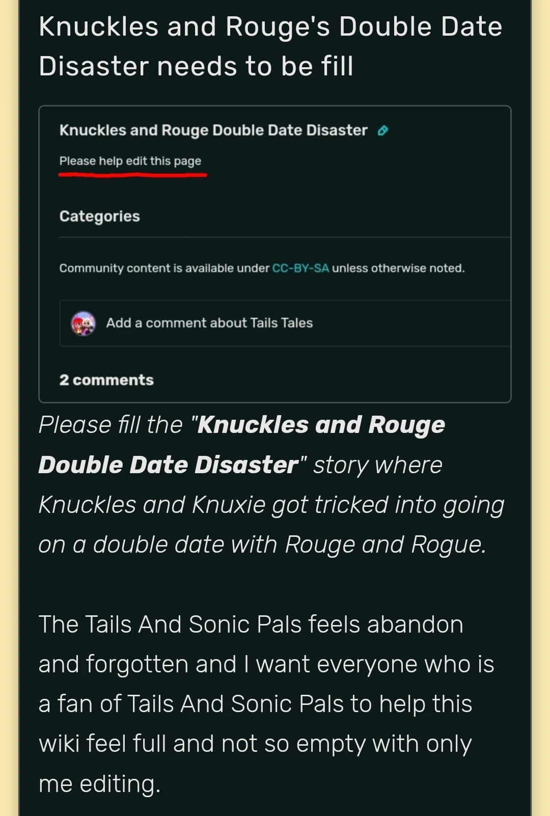 Knuckles and Rouge Double Date Disaster | Fandom