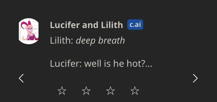 telling Lucifer and Lilith I’m lesbian- as their kid- in C.ai (not irl tho no hate) | Fandom