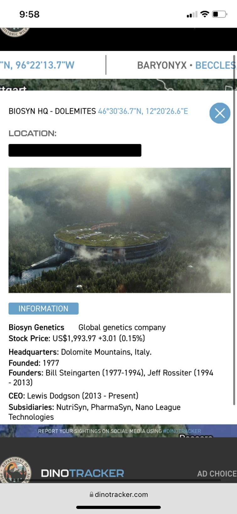 Biosyn Valley comfirmed location in the Pizza Country? | Fandom