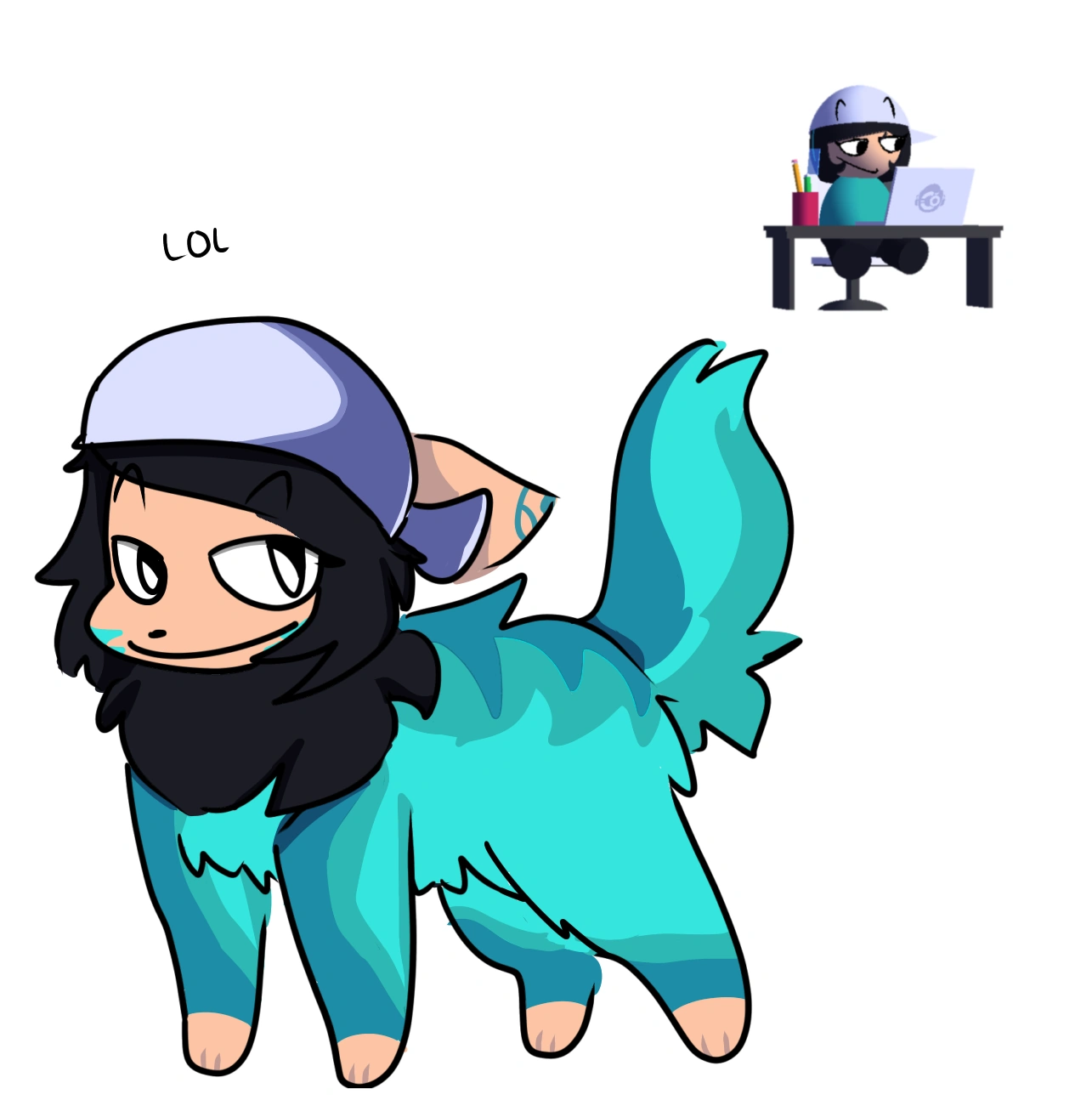 Doodle of my comfort character as a cat 😁👍 (Oc’s are in process!) | Fandom