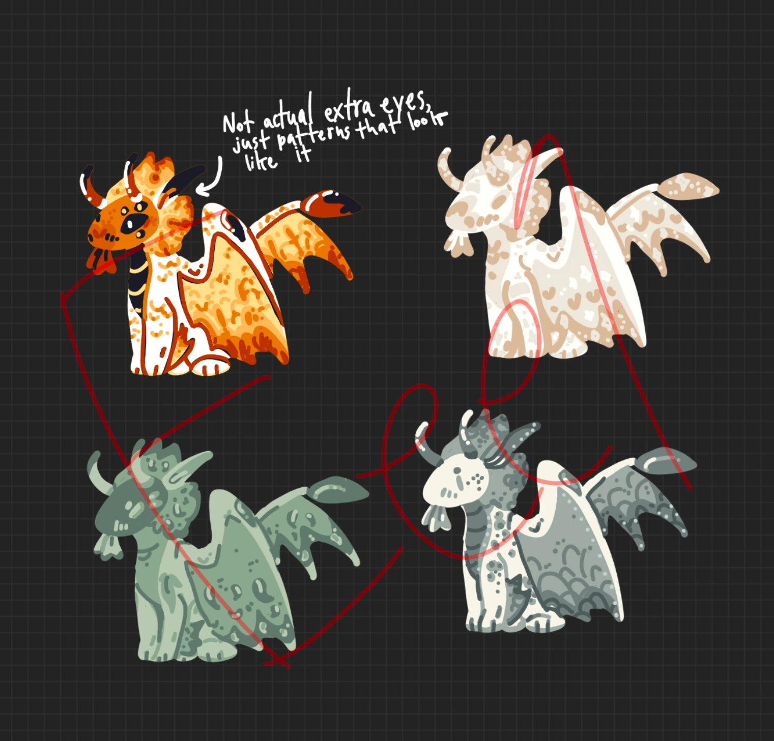 Frillie design sketches before i choose for my myo because im so insanely indecisive and worried ...