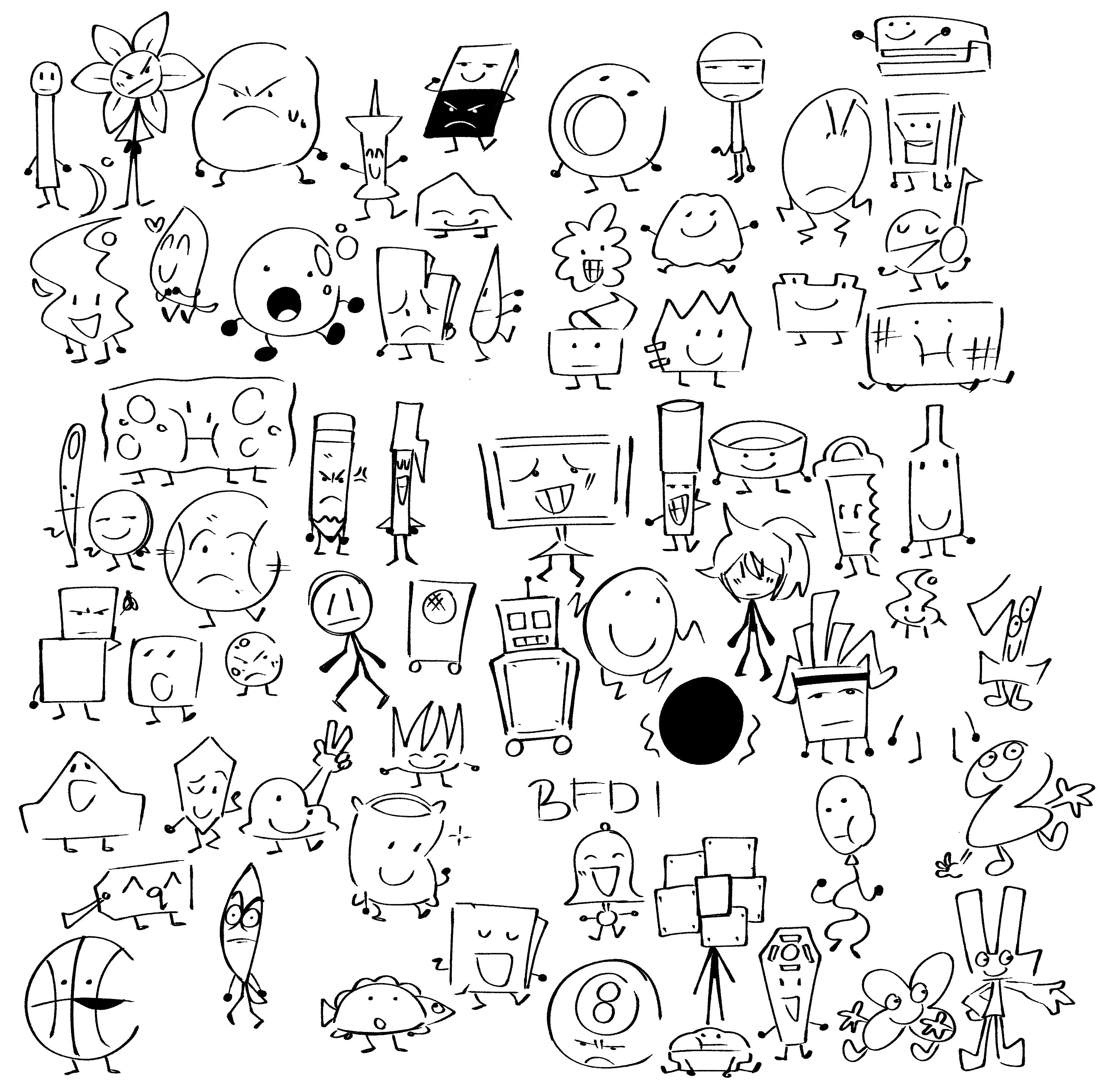 Drew some bfdi characters | Fandom