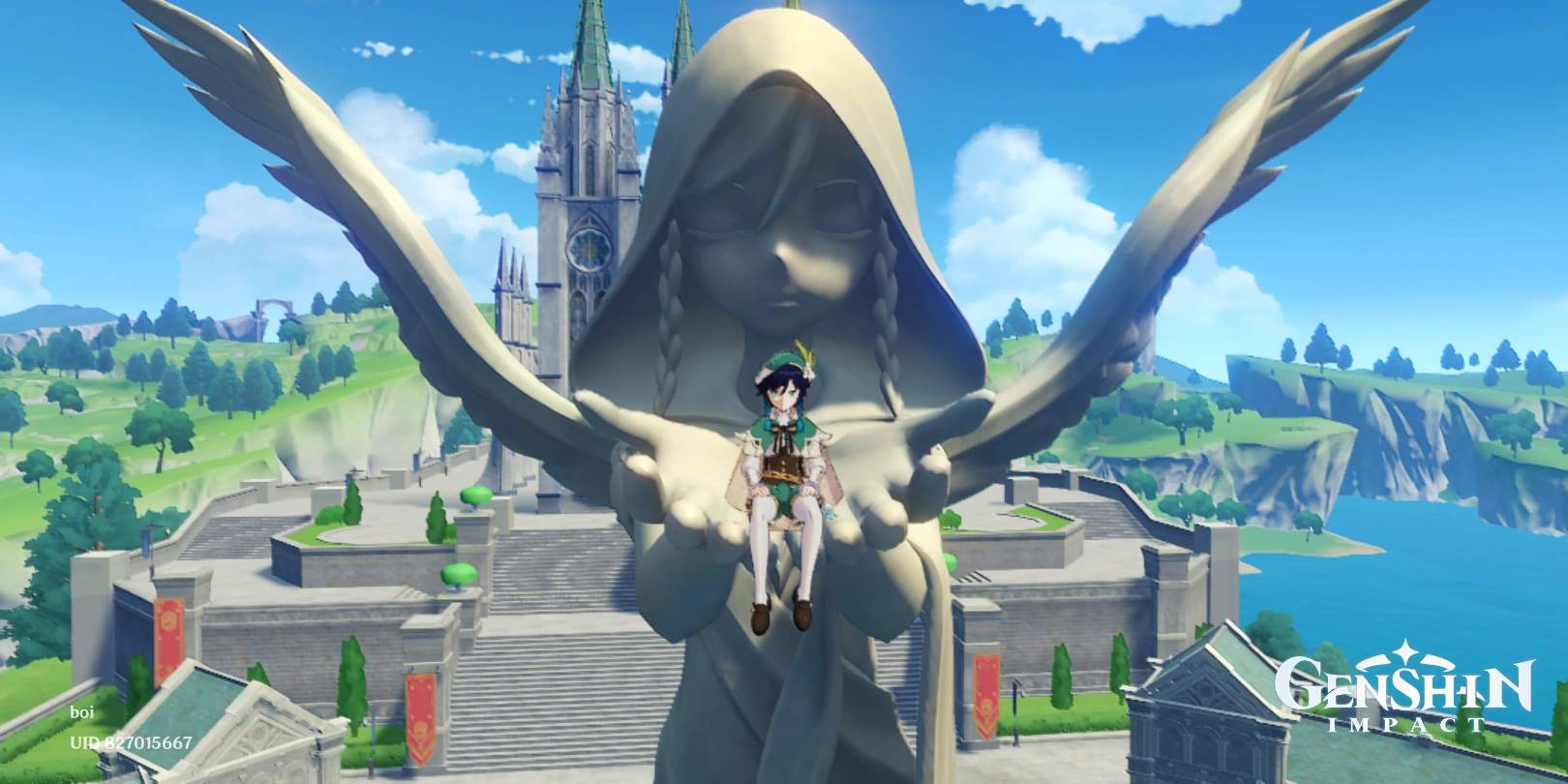 Archon sitting on top of Archon statue | Fandom