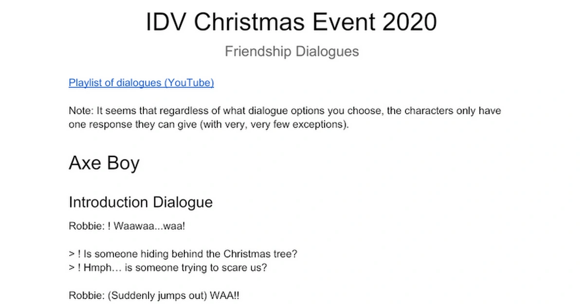 Christmas 2020 Dialogue Transcript | Fandom