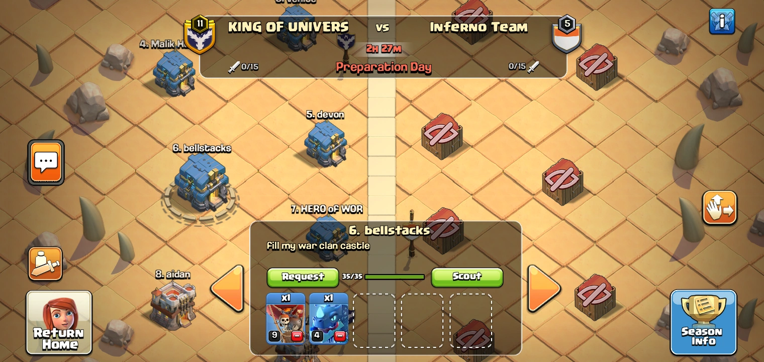 Requesting troops from clash of clan war map...clan war or clan war ...