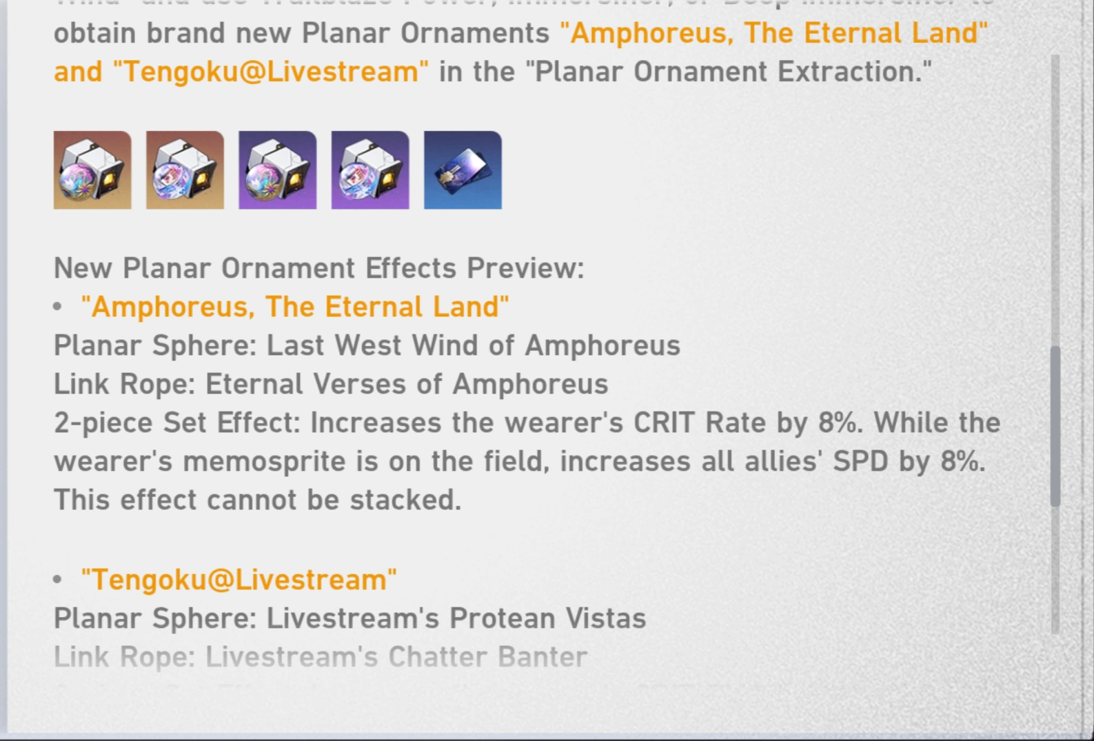 New Planar Ornaments set revealed. | Fandom