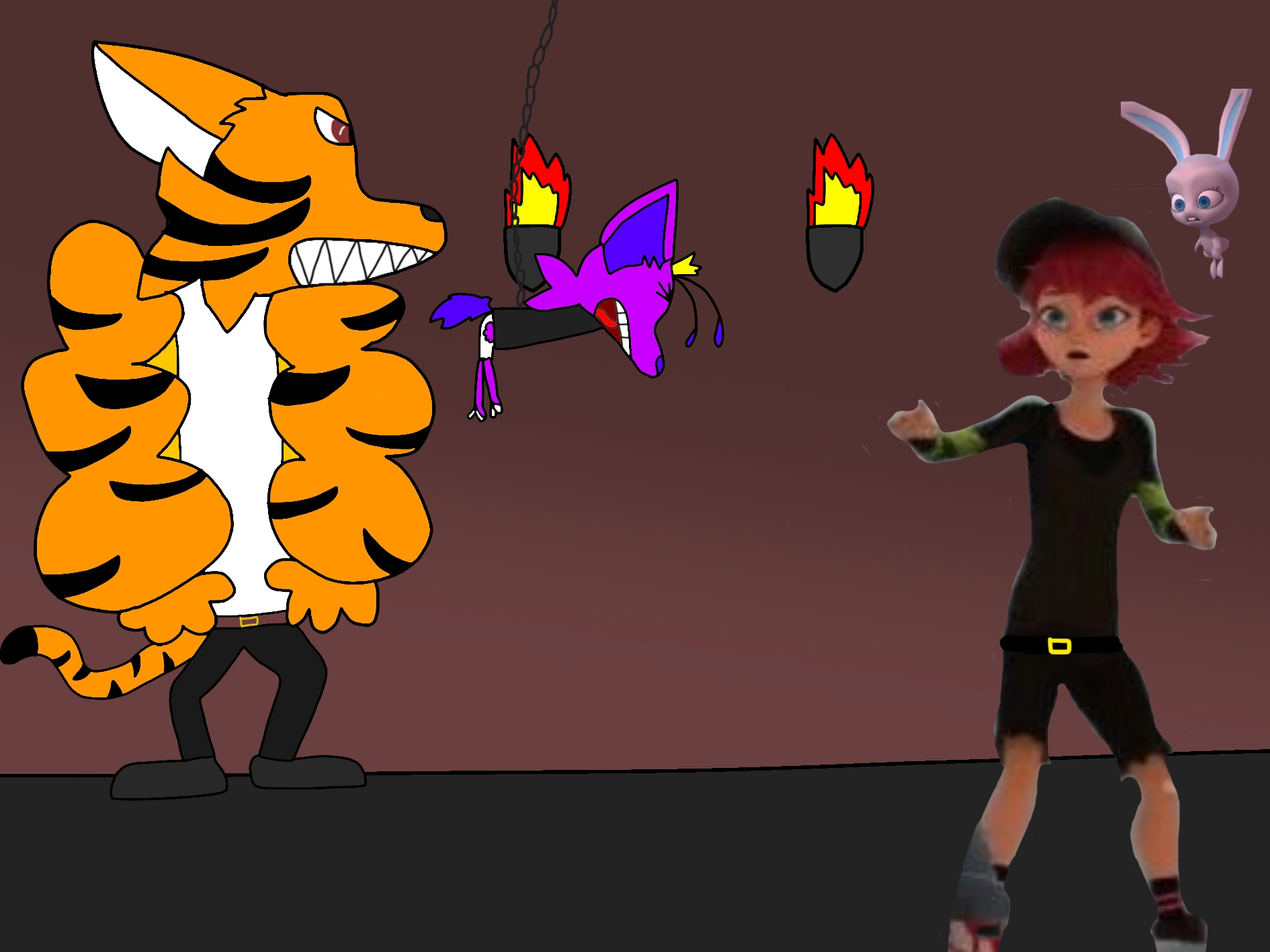 Alix Kubdel and Fluff in a mission to fight with a bodybuilder tiger ...