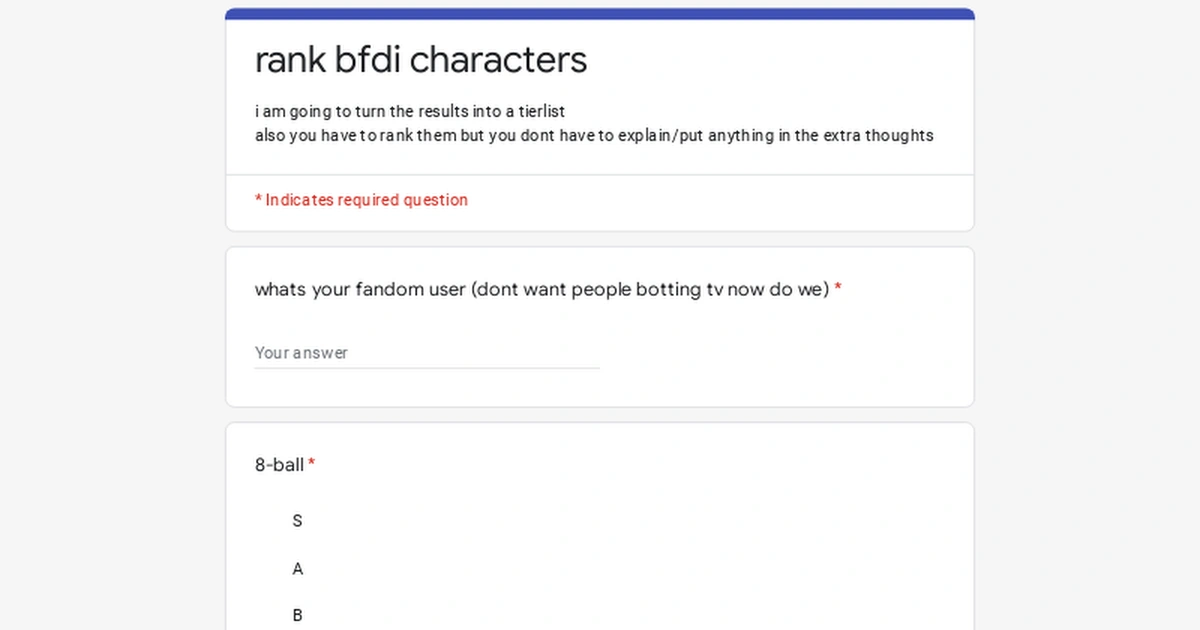 el poll de bfdi characters | Fandom
