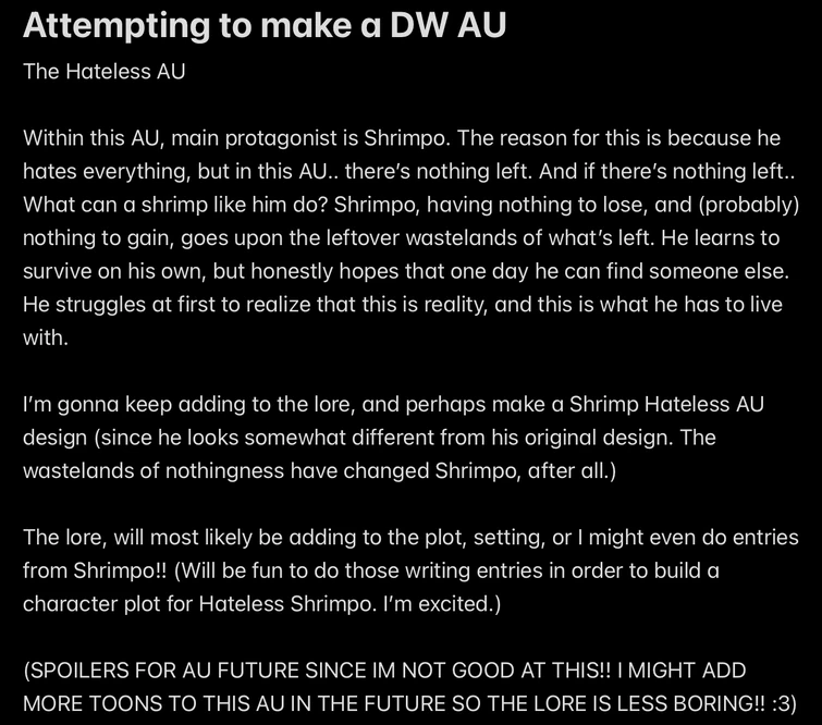 Attempting to make a DW AU!1! First time making one, let’s go1!1! | Fandom