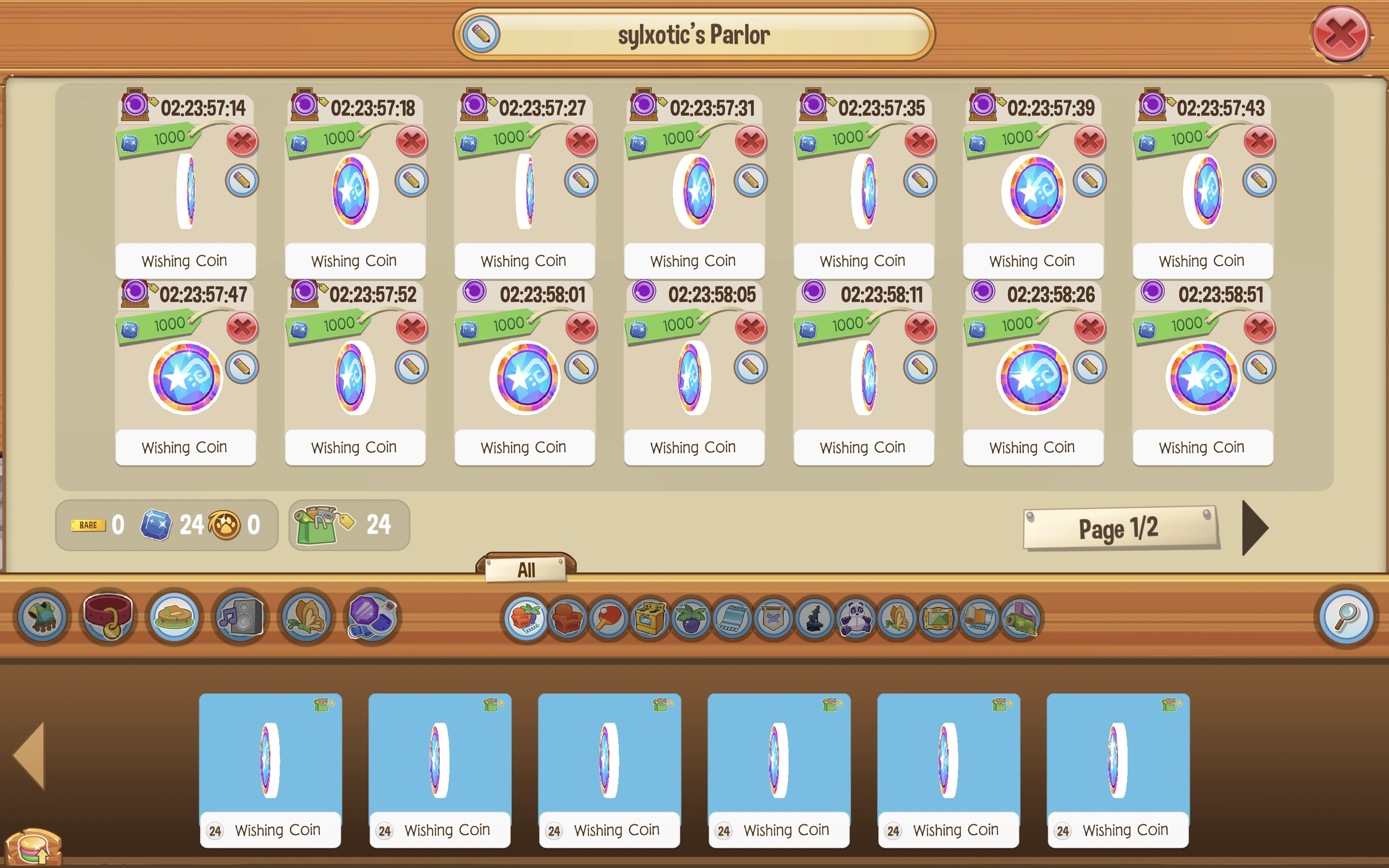 selling 24 wishing coins for 1k each | Fandom