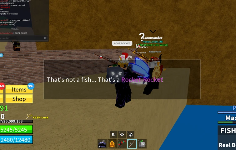 I got Rocket-Rocket from fishing! | Fandom